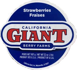 Food Label: California Giant Strawberries Fraises (Giant Berry Farms ...