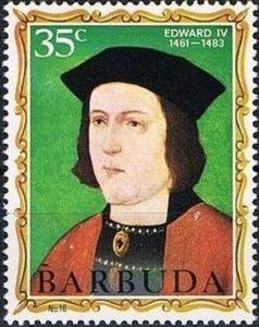 Stamp: Edward IV (1461-1470 and 1471-1483) (Barbuda(English Monarchs ...