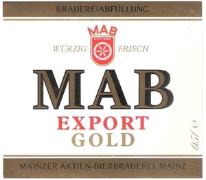 饮料标签: MAB Export Gold (Mainzer Aktien-Bierbrauerei, 德国Col:DE-BEER-000146