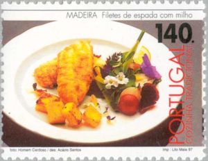 Stamp: Black scabbardfish fillets, Madeira (Portugal(Traditional Food ...
