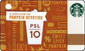 Gift Card: A Decade of Pumpkin Devotion (Starbucks, United States of ...