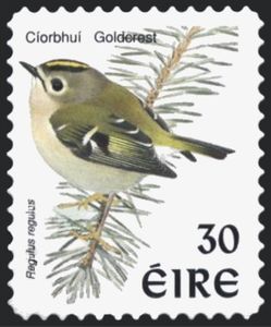 Stamp: Goldcrest (Regulus regulus) (Ireland(Bird Definitives 1997-2001 ...