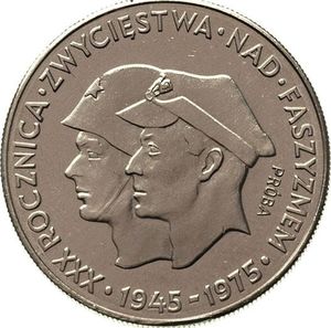 Moeda: 200 Złotych (30th Anniv. Victory Over Fascism - PRÓBA) (Polônia(1952 ~ 1989 - República ...