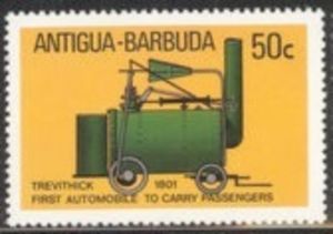 Sello: Trevithick Steam Carriage, 1801 (Antigua y Barbuda(Milestones of ...