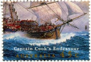 Stamp: Captain Cook's Endeavour (Australia(Endeavour Replica) Mi:AU ...