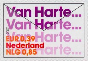 Stamp: "Van Harte..." (Netherlands(Congratulations) Mi:NL 1919,Sn:NL ...