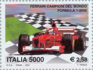 Stamp: Ferrari Formula 1 Racing Car (Italy(Ferrari, Formula One ...