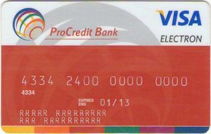 Bank Card: ProCredit Bank Visa Electron (ProCredit Bank, Ukraine) Col ...