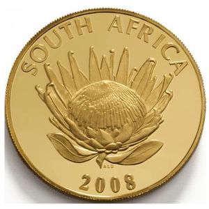 Münze: 25 Rand (Mahatma Gandhi) (Südafrika) (1986~Today - Protea - Gold ...