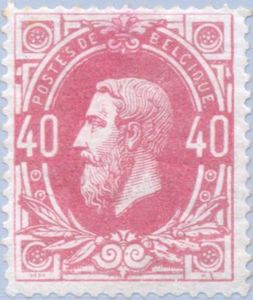 Stamp: King Leopold II (Belgium(King Leopold II) Mi:BE 31A,Sn:BE 35,Yt ...