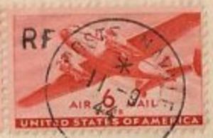 Stamp: US Airmail Stamp overprinted RF (Dakar Overprint) (France ...