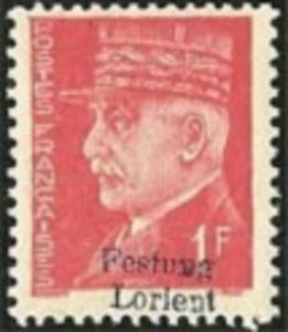 Stamp: overprint on Marshal Philippe Pétain (1856-1951) (France, German ...