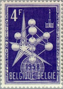 Stamp: “Atomium” and Exhibition Emblem (Belgium(World Exhibition ...