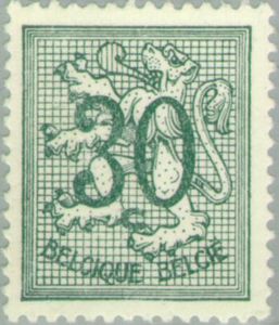 Stamp: Number on Heraldic Lion (Belgium(Number on Heraldic Lion) Mi:BE ...