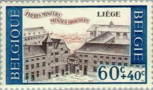 Stamp: Convent of the Recollets - Liege (Belgium(Culture 1966) Mi:BE ...