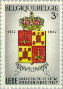 Stamp: Coat of arms of the University of Liege (BelgiumMi:BE 1490,Sn:BE ...