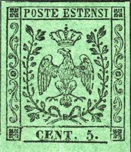 Stamp: Este eagle (Modena(Este Coat of Arms (1852-1857)) Mi:IT-MO 1Ia ...