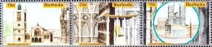 Stamp: Westminster Abbey - Strip of 3 (Barbuda(25th Anniversary of ...