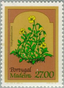Stamp: Endemic viola Viola paradoxa (Madeira Islands) (Local Flora of ...