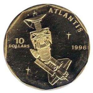 Coin: 10 Dollars (Atlantis) (Marshall Islands(1989~1998 - Space Shuttle ...