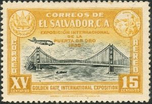 Stamp: Golden Gate Bridge (El Salvador(Golden Gate Exhibition) Mi:SV ...