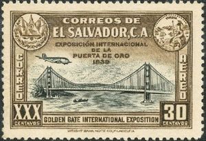 Stamp: Golden Gate Bridge (El Salvador(Golden Gate Exhibition) Mi:SV ...
