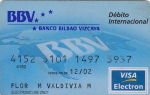 Bank Card: Debito Internacional (Bancomer, MexicoCol:MX-VE-0060