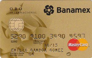 Bank Card: Oro Internacional (Banamex, MexicoCol:MX-MC-0074