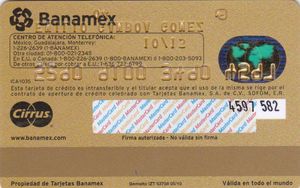 Tarjeta de Banco: Oro Internacional (Banamex, México) Col:MX-MC-0074
