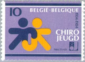 Stamp: Emblem of the Chiro Flanders (BelgiumMi:BE 2197,Sn:BE 1177,Yt:BE ...