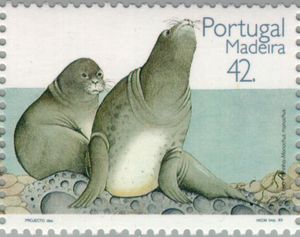 Stamp: Mediterranean Monk Seal (Monachus monachus) (Madeira Islands ...