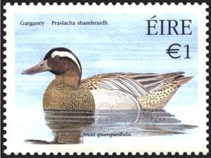 切手: Garganey (Anas querquedula) (アイルランド(Ducks) Mi:IE 1580,Sn:IE 1548,Yt ...