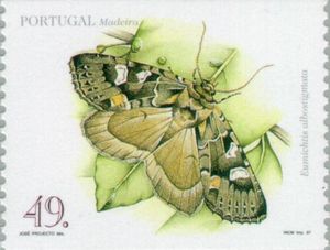 Stamp: Moth (Eumichtis albostigmata) (Madeira Islands(Madeira Insects ...