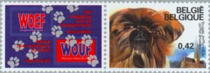 Postzegel: Brussels Griffon (Canis lupus familiaris) with Label (België ...