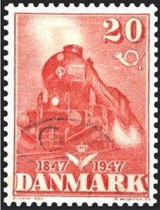 Stamp: D freight train tender locomotive BR H (Denmark(Railways, Danish ...