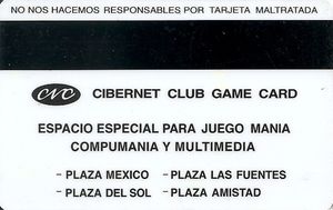 Tarjeta Funcional: Cibernet Club Game Card (Clubs - Computer and Game ...