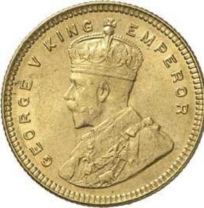 Coin: 15 Rupees (India, British(1910~1936 - Emperor George V) WCC:km525