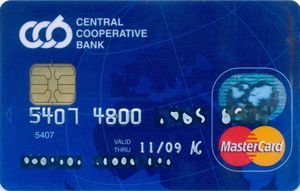 Bank Card: Central Cooperative Bank MasterCard Globe Chip – 06-06 ...