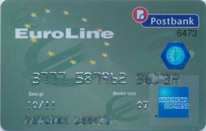 Bank Card: Postbank EuroLine American Expres (Postbank, BulgariaCol:BG ...