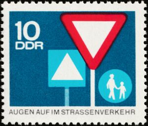 Stamp: Three Traffic Signs (Germany, Democratic Republic (DDR)(Traffic ...