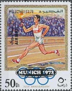 Stamp: Torch Bearer (Fujairah (Fujeira)(Summer Olympic Games 1972 - Munich (1970)) Mi:FU 534A ...