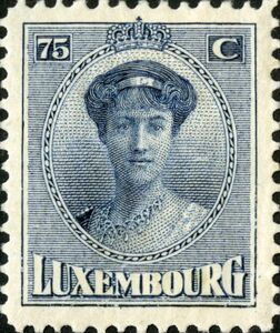 Sello: Grand Duchess Charlotte facing Forward (75c deep blue ...