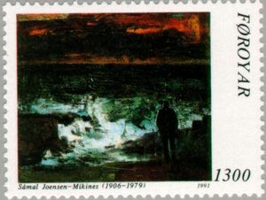 Stamp: Winter Morning by Joensen-Mikines (Faroe Islands(85th birth ...