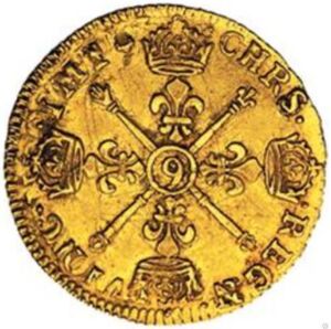 Coin: 1 Louis d'or (Louis XIV. Symbols - 9 - Rennes) (France(1643~1715 ...