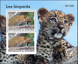 Stamp: Leopard (Panthera pardus) (Burundi(Leopards (2022)) Col:BI 2022 ...