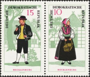 Stamp: Mecklenburg (Germany, Democratic Republic (DDR)(Costumes) Mi:DD ...