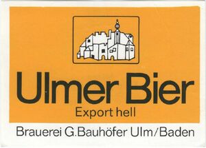 Drink Label: Ulmer Bier Export hell (Familienbrauerei Bauhöfer, Germany ...