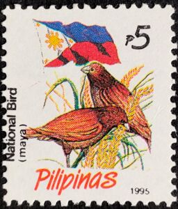 Stamp: National Bird: Maya (Lonchura sp.) (Philippines(Philippine Flag ...