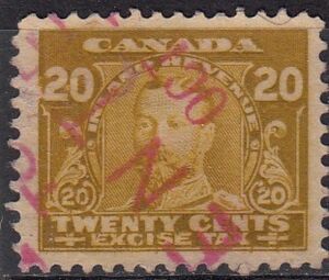 Stamp: King George V (1865-1936) (Canada: Revenue Stamps(Excise) Bar:CA EX7