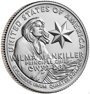 Moneda: 25 Cents / Quarter (Wilma Mankiller) (Estados Unidos de América ...